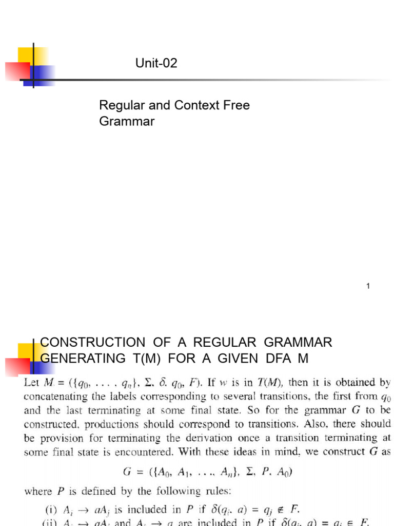 Regular and Context-Free Grammar Guide | PDF | Metalogic | Syntax (Logic)
