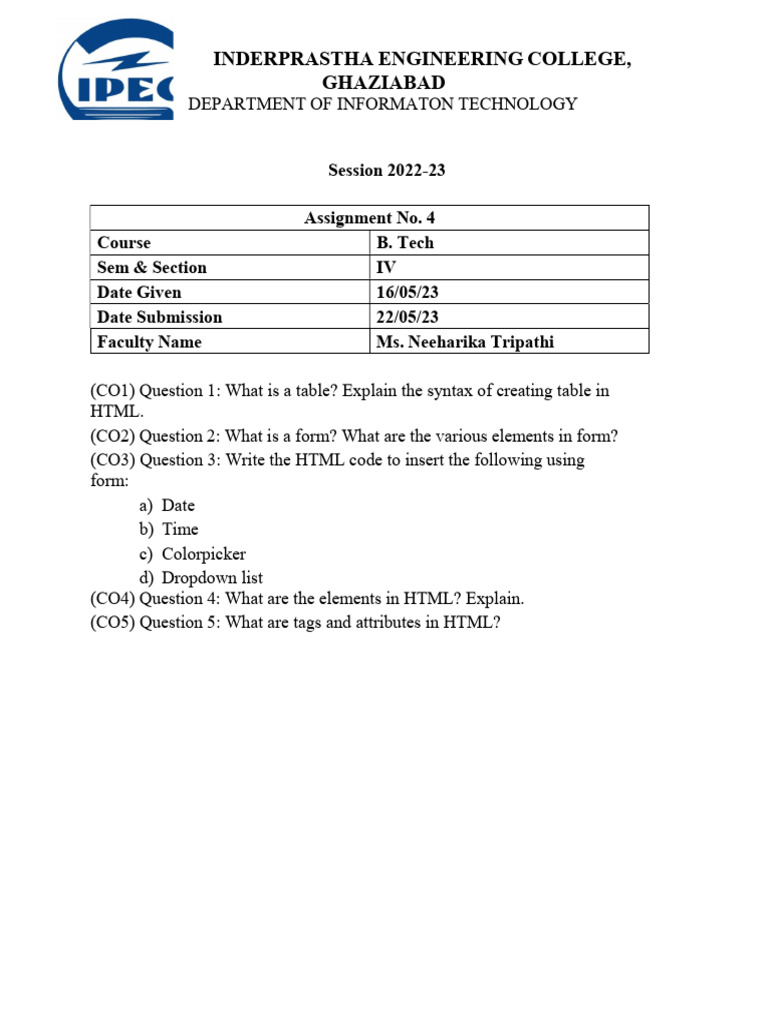 WD Assignment 4 | PDF