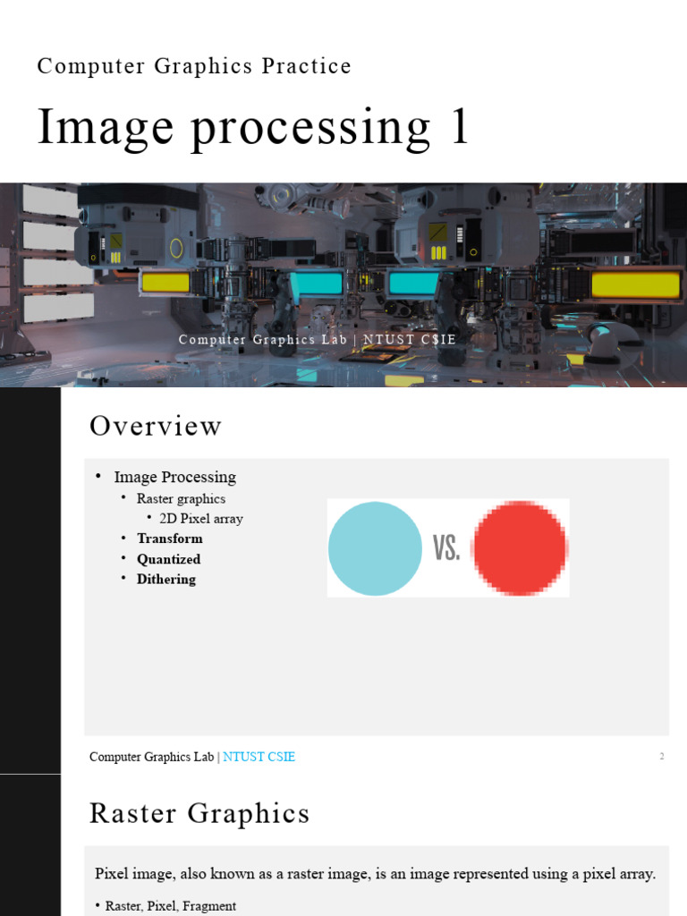 NTUST CGL2023 02 ImageProcessing-1 | PDF | Pixel | Computing