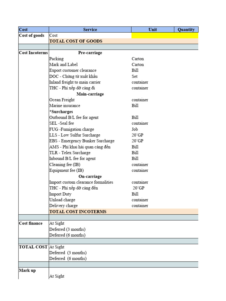 Sample 2023 Export Pricing Incoterms (en) | PDF | Transport | Pricing