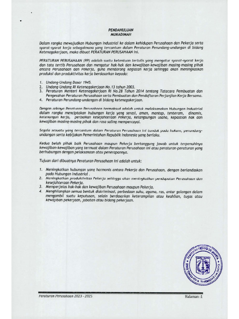 Contoh-Peraturan-Perusahaan | PDF