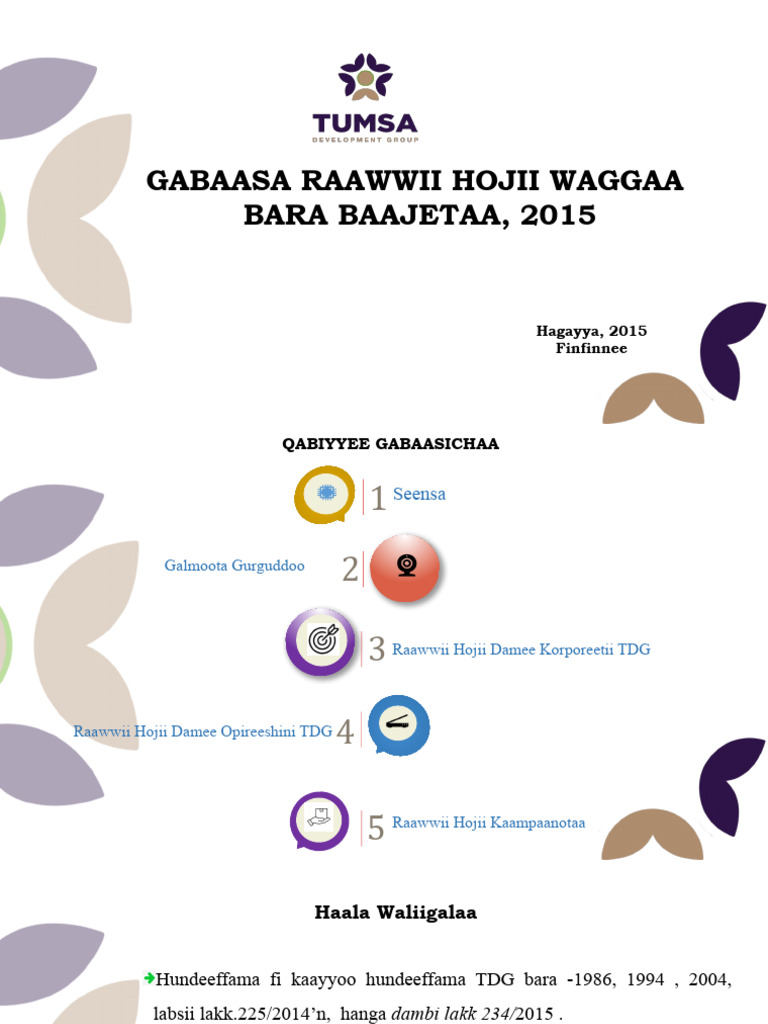 TUMSA Gabasa Rawwi Hojii Bara 2015 Last | PDF