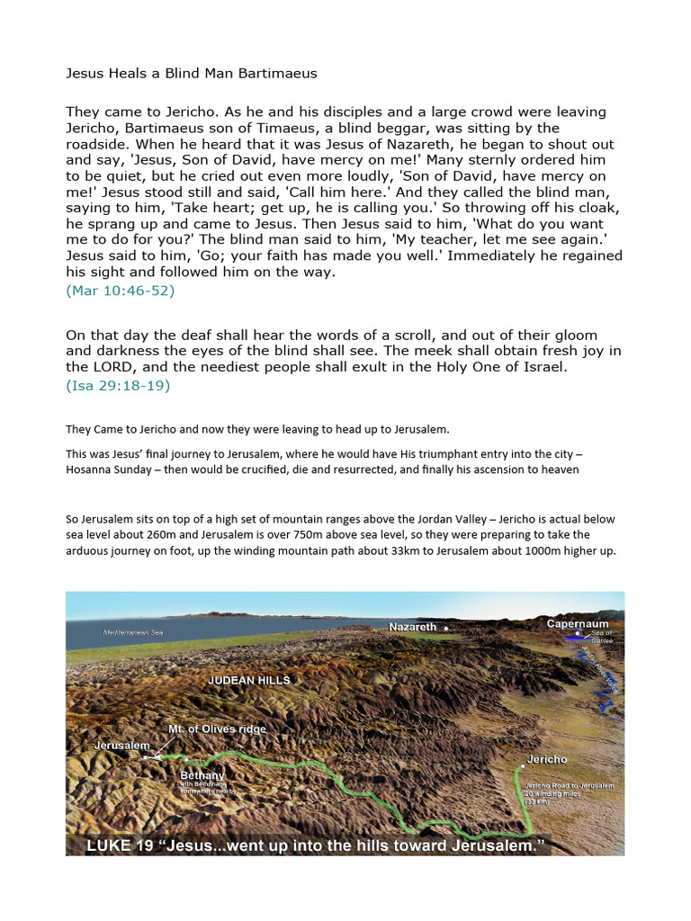 Jesus Heals A Blind Man Bartimaeus Pdf Jesus