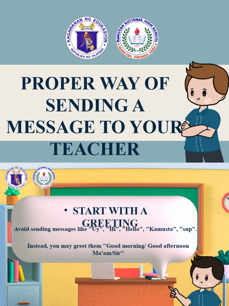 Proper Way of Sending A Message To Your Teacher | PDF