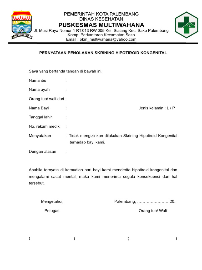 Lembar Penolakan SHK | PDF