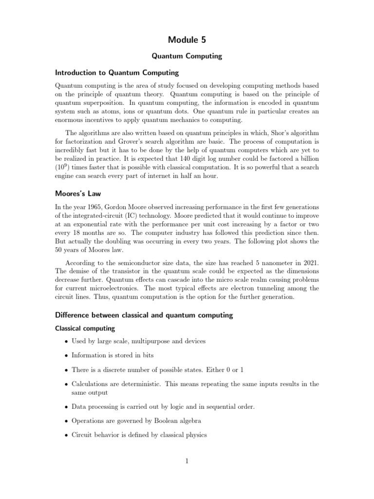 Module 5 - Quantum Computing-01 | PDF | Quantum Computing | Quantum ...