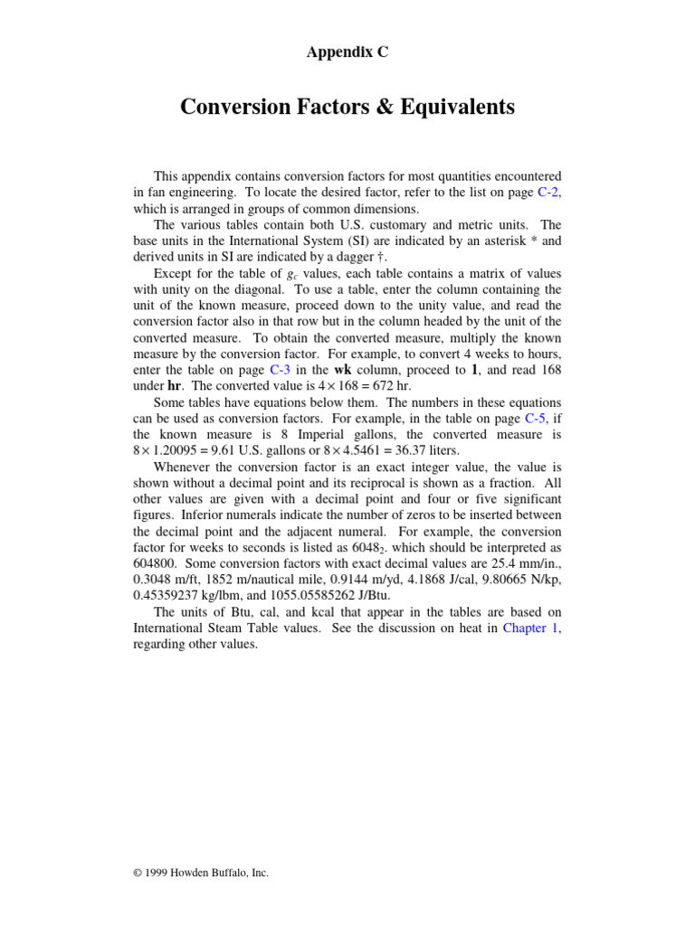 Conversion Factors & Equivalents: Appendix C | PDF | Fahrenheit | Troy Weight