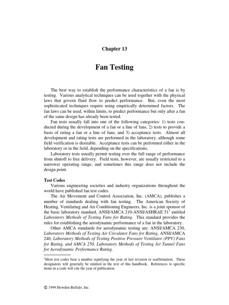 Fan Testing: Test Codes | PDF | Flow Measurement | Metrology