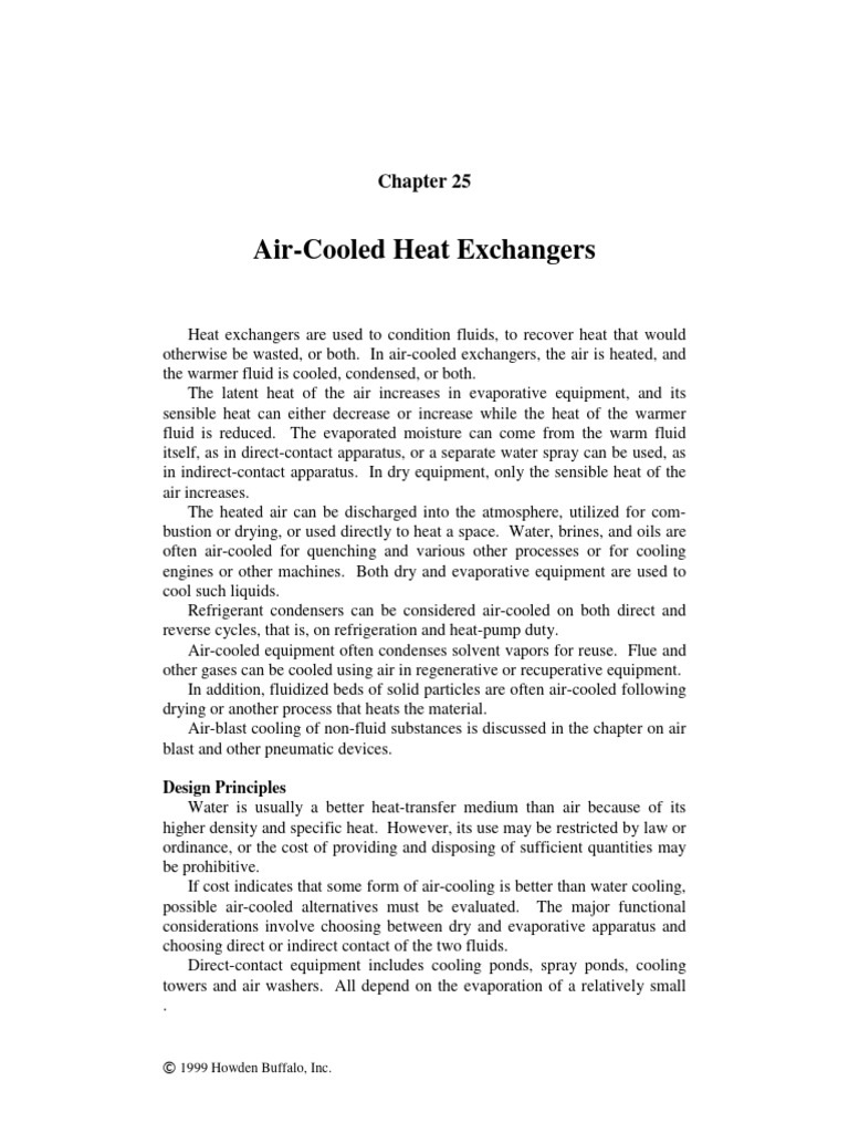 Air-Cooled Heat Exchangers: Design Principles | PDF | Heat Exchanger | Continuum Mechanics