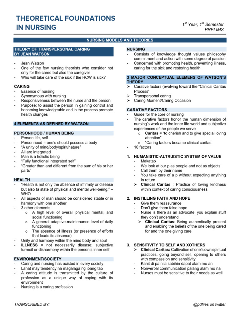 TFN03-Nursing Theories and Models | PDF | Nursing | System