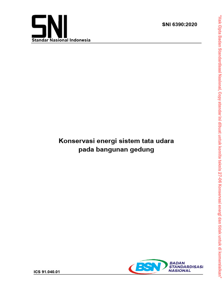SNI 6390 - 2020 Tata Udara | PDF