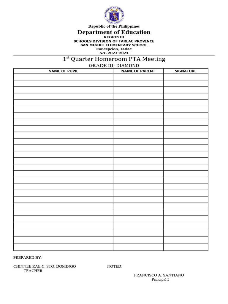 Attendance Grade 5 Gold | PDF