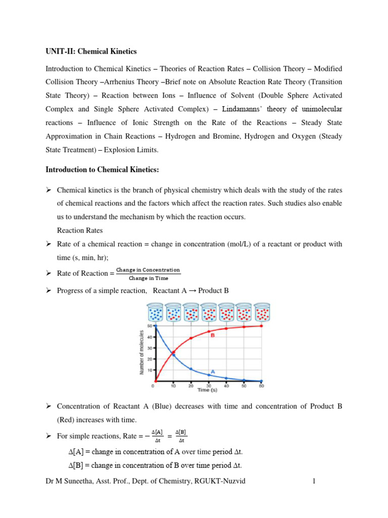 Che-Unit 2 Chemical Kinetics | PDF | Reaction Rate | Activation Energy