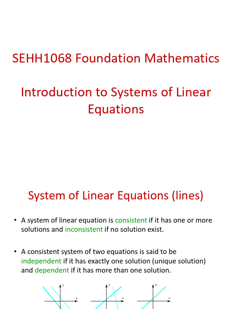 Understanding Linear Equation Solutions | PDF | System Of Linear ...