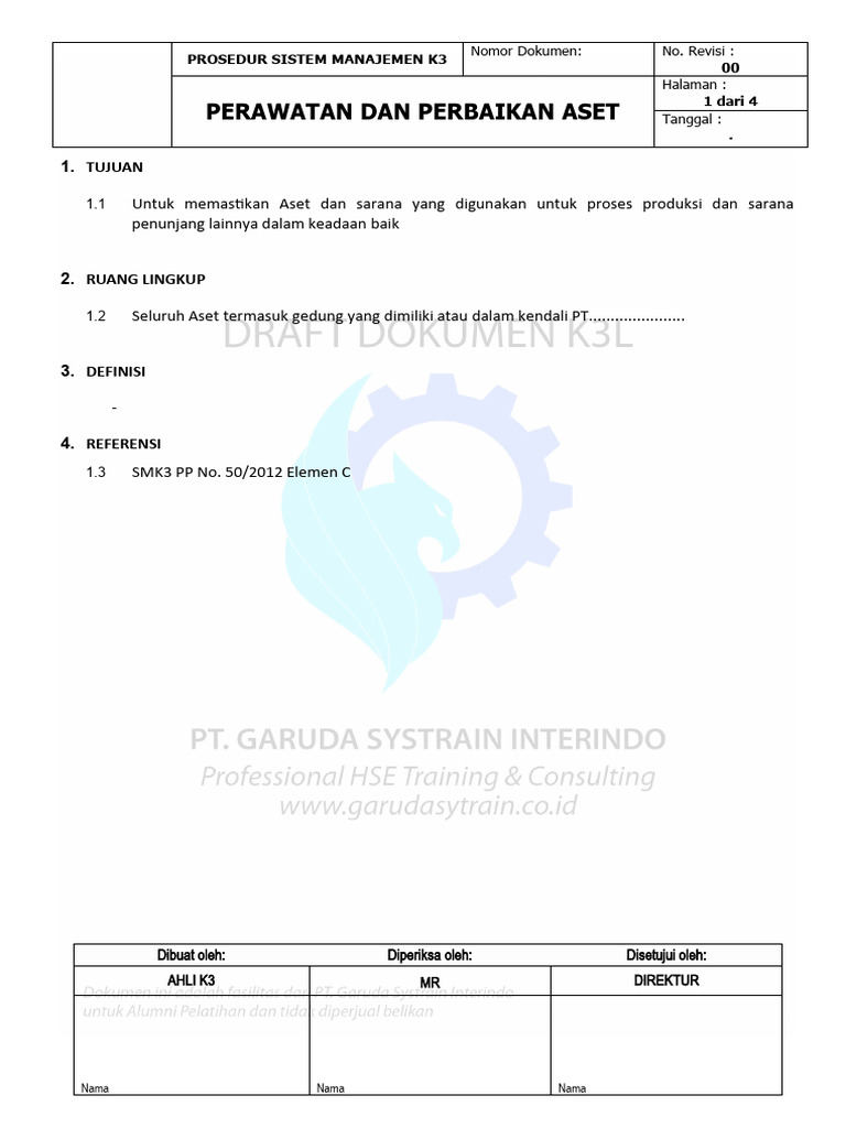 SOP 14 Perawatan Dan Perbaikan Aset | PDF | Teknologi & Rekayasa