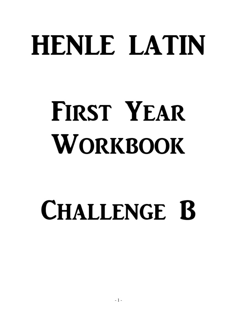 Henle Latin I Workbook Guide | PDF | Linguistic Typology | Grammar