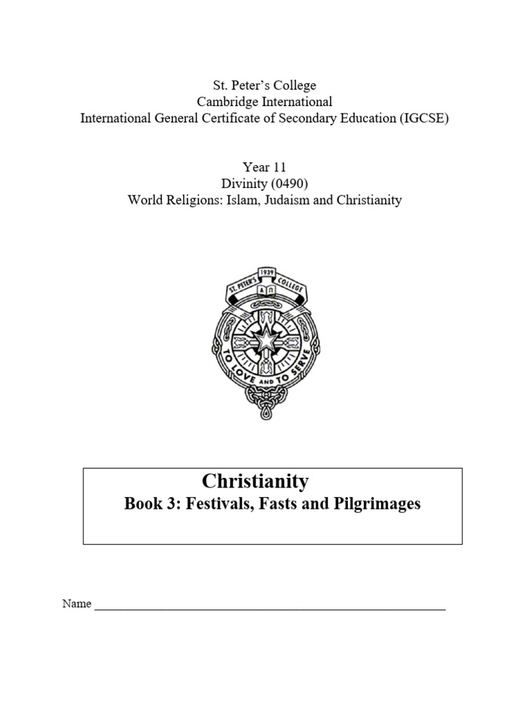 Book 3 Christianity Festivals Pdf Lent Jesus