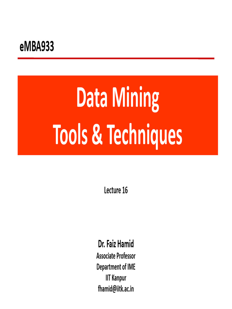 Lecture 16 | PDF | Sensitivity And Specificity | Cross Validation (Statistics)