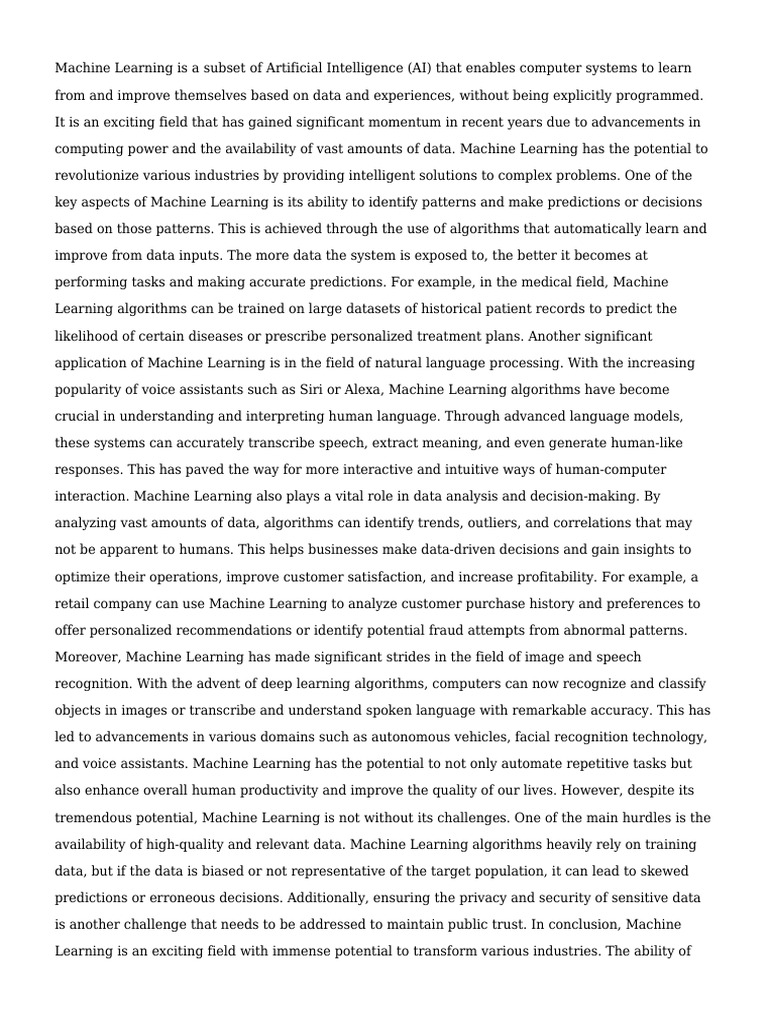 Machine Learning | PDF | Machine Learning | Artificial Intelligence Machine Learning | PDF | Machine Learning | Artificial Intelligence