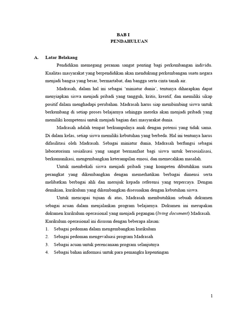 Edit 1 DRAFT MI Kemenag Contoh KOM MI - Salin | PDF