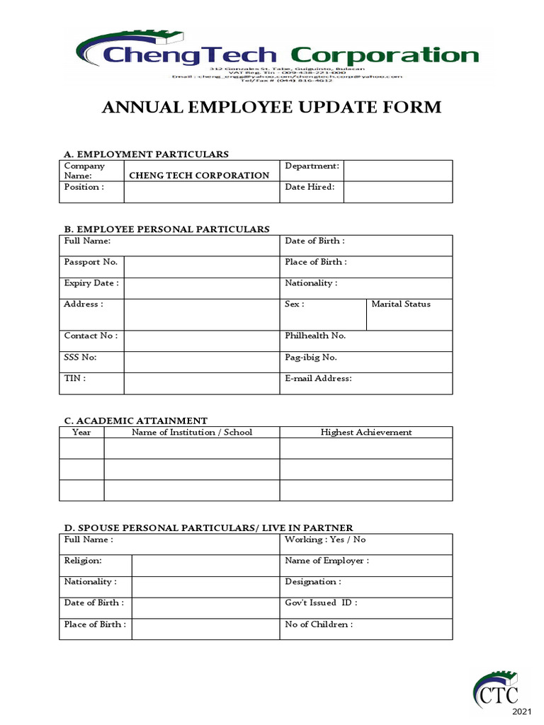Employee Update Form HR | PDF | Justice | Crime & Violence