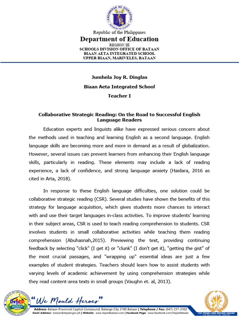 Article-3-Collaborative Strategic Reading-On The Road To Successful ...