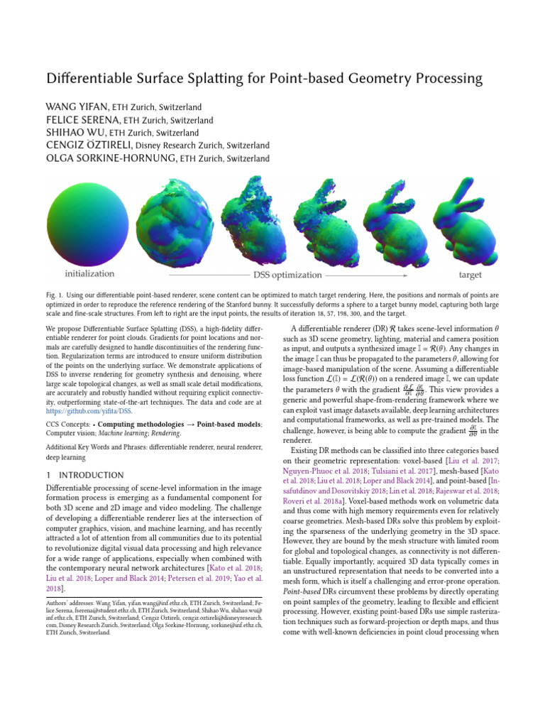 Differentiable Surface Splatting | PDF | Rendering (Computer Graphics ...