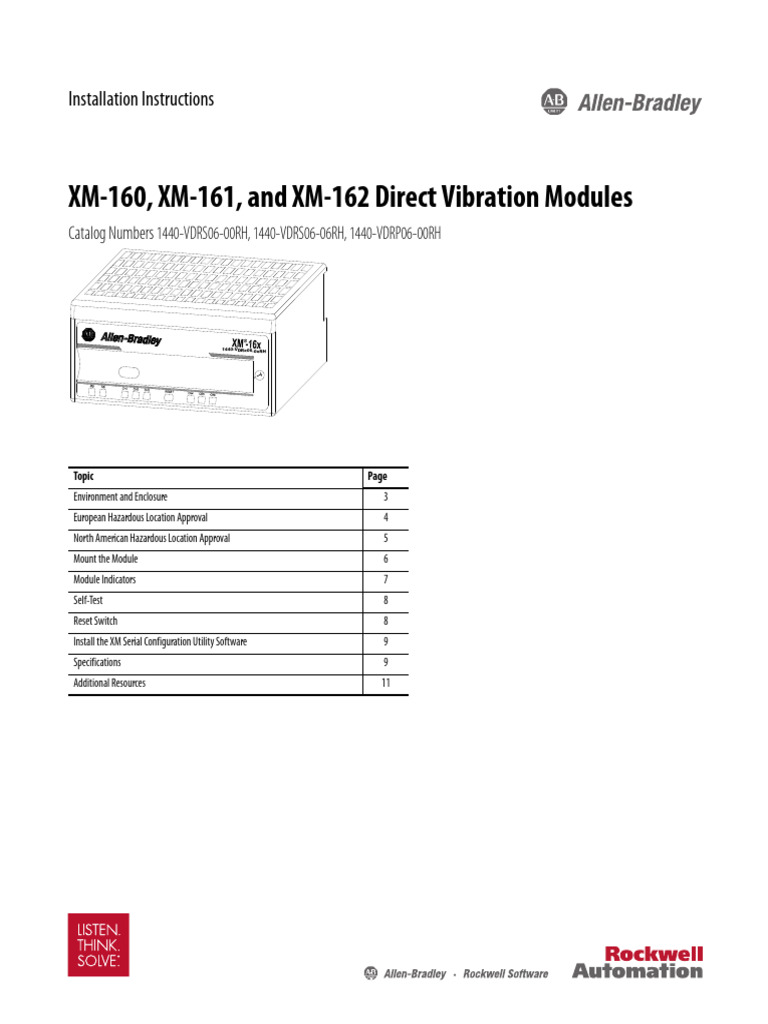 Allen Bradley Vibration XM 160 | PDF | Power Supply | Electromagnetism
