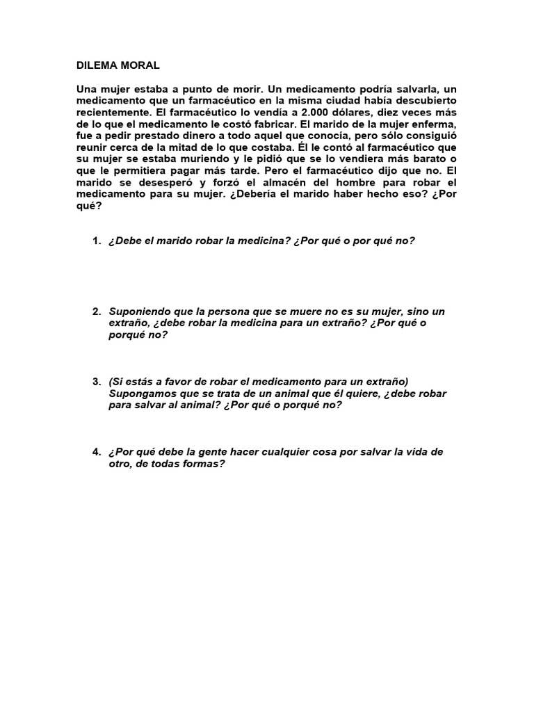 Sesión Dilemas Morales Pdf Moralidad Sociedad
