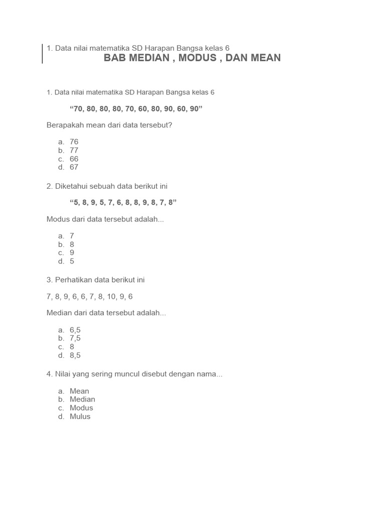 Modus Median Mean 2 | PDF