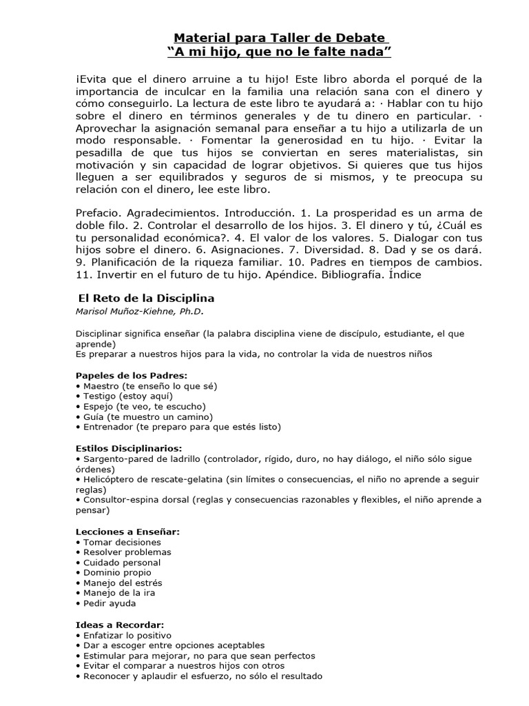 A Mi Hijo Que No Le Falte Nada | PDF | Comportamiento | Violencia