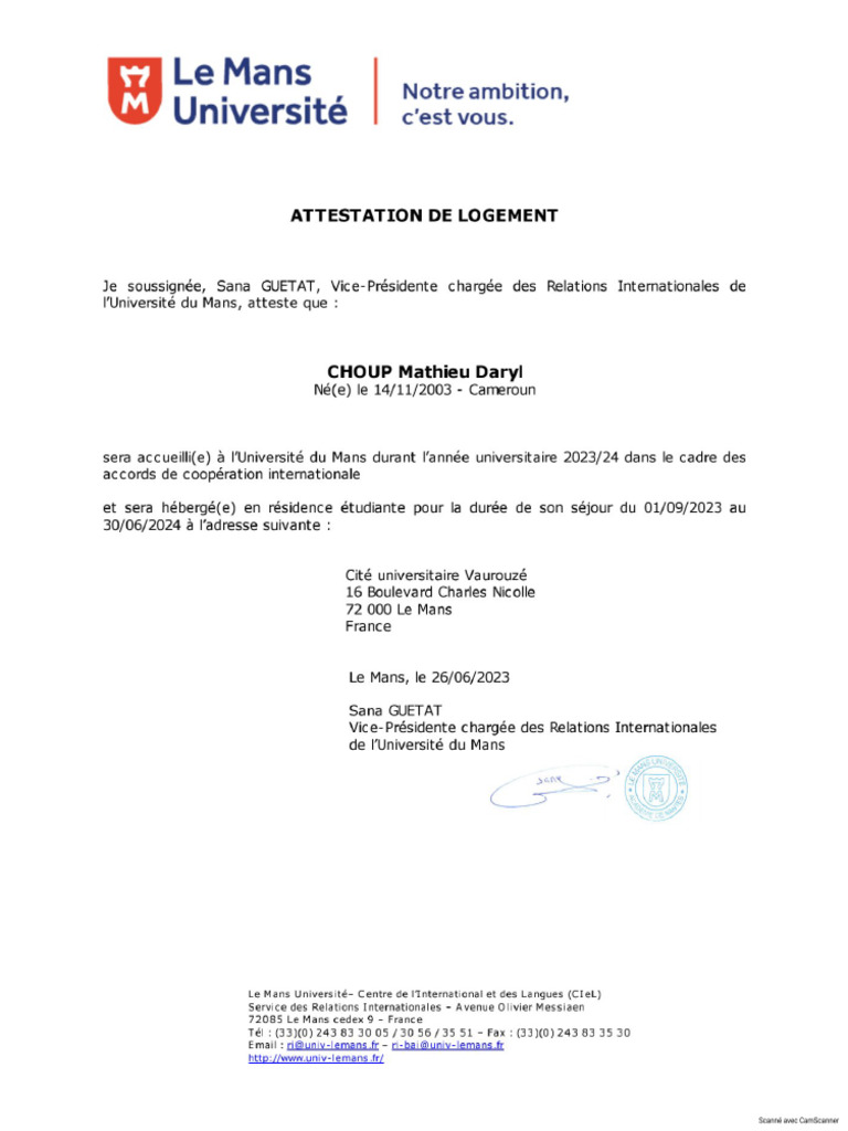 Attestation de Logement | PDF