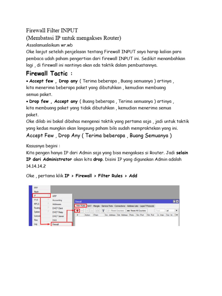 Firewall Filter INPUT | PDF