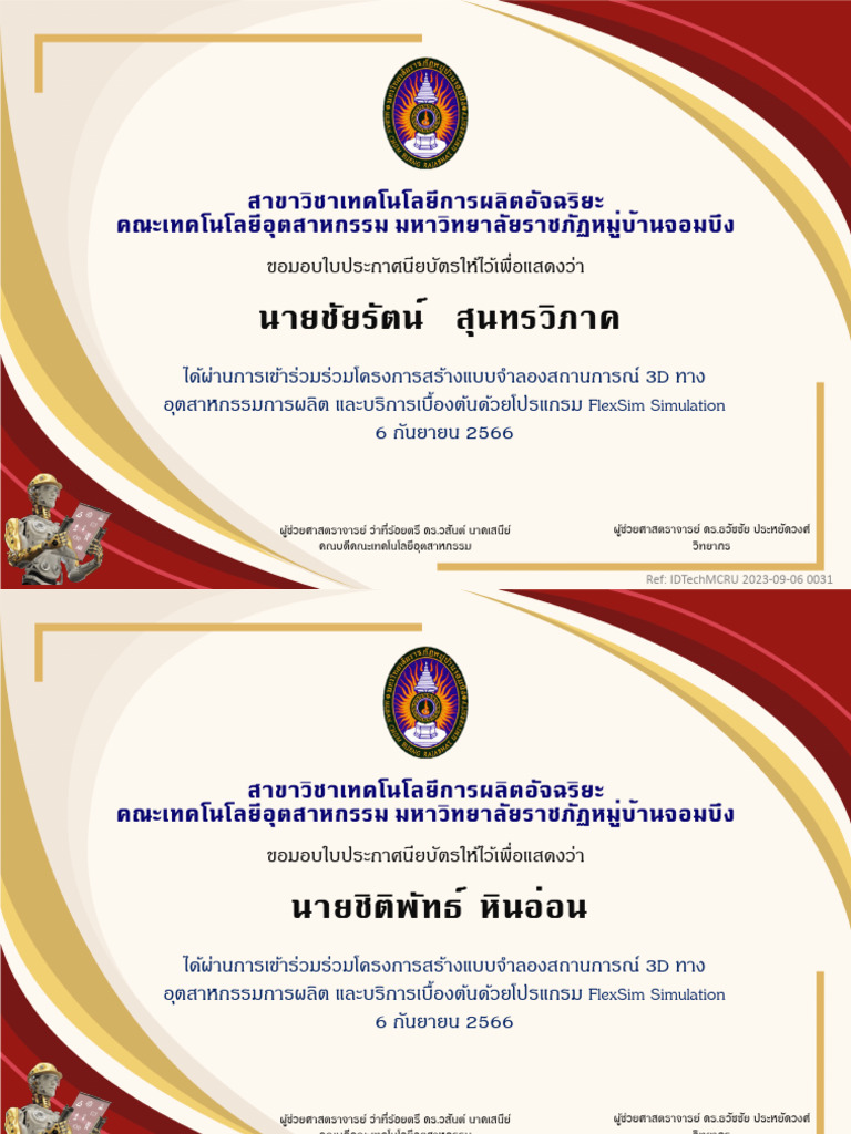 Cert FlexsimR031-070 | PDF