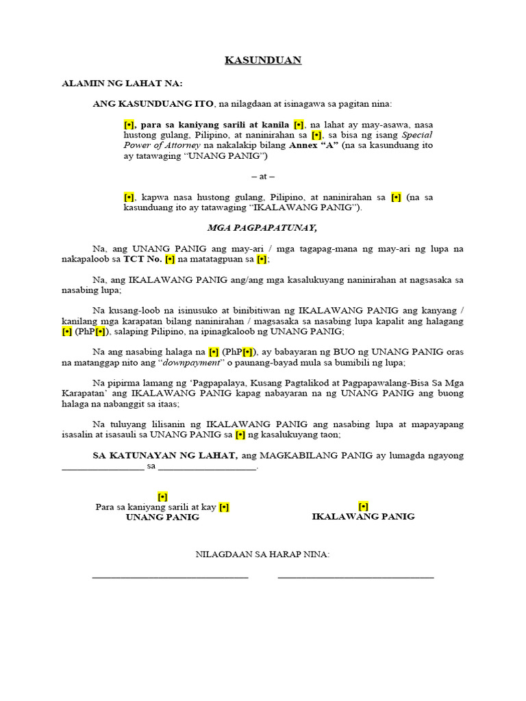 Kasunduan With Tenant | PDF