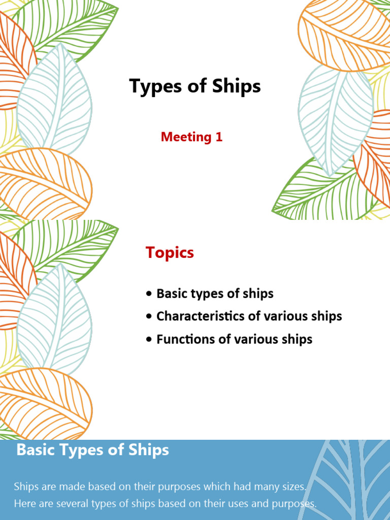 Meeting 1 (Types of Ships) | PDF | Ships | Cargo
