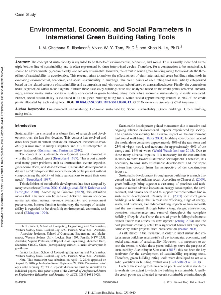 Environmental, Economic, and Social Parameters in International Green ...