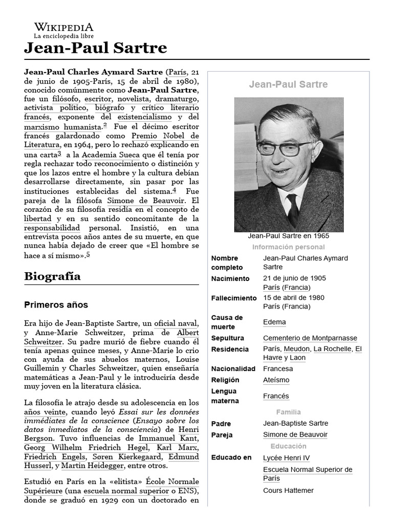 Jean-Paul Sartre | PDF | Jean Paul Sartre | Existencialismo
