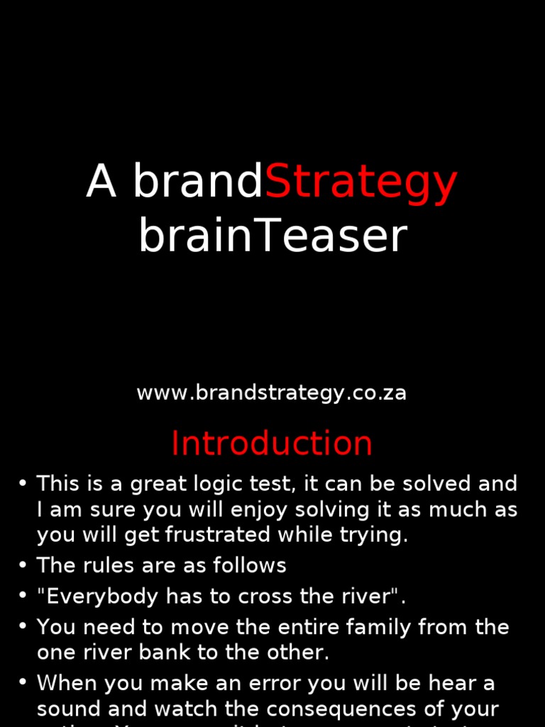 River Crossing Family Logic Puzzle | PDF