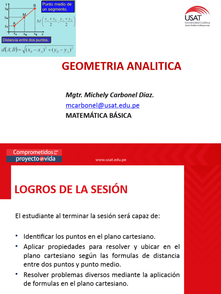 DIAPOSITIVAS GEOMETRIA-DISTANCIA, PUNTO MEDIO Y ECUACION DE LA RECTA ...