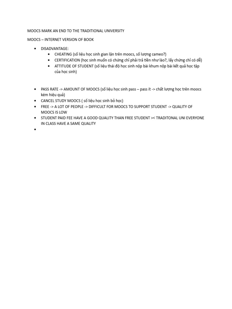 Moocs Mark An End To The Traditional University | PDF