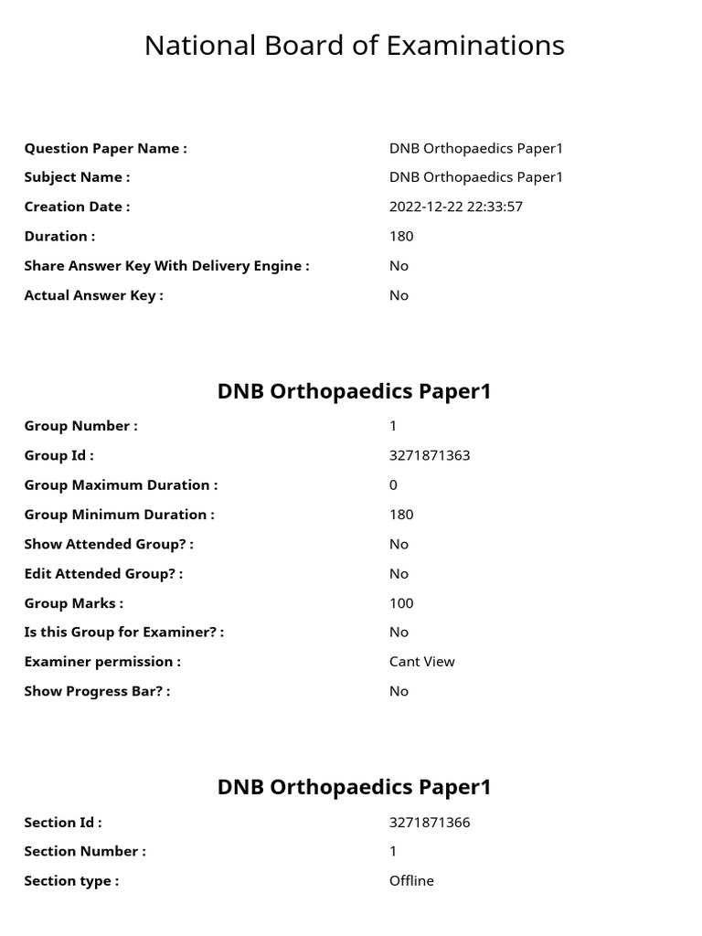 DNB Orthopaedics Paper1 | PDF | Orthopedic Surgery | Elasticity (Physics)