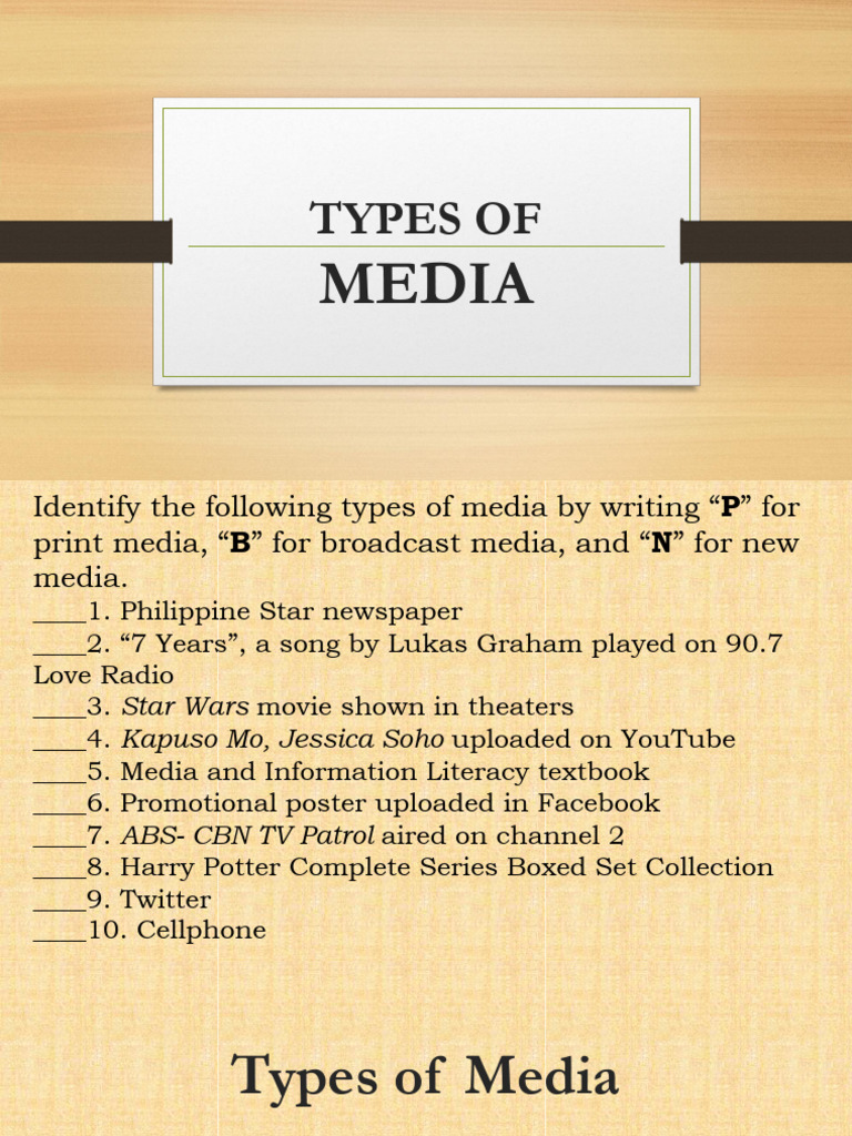 Types of Media | PDF | Mass Media | Technological Convergence