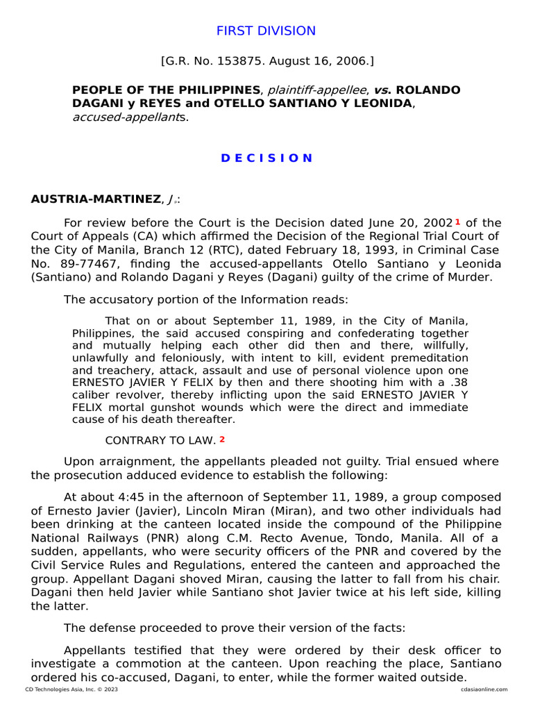 People v. Dagani | PDF | Burden Of Proof (Law) | Crime & Violence