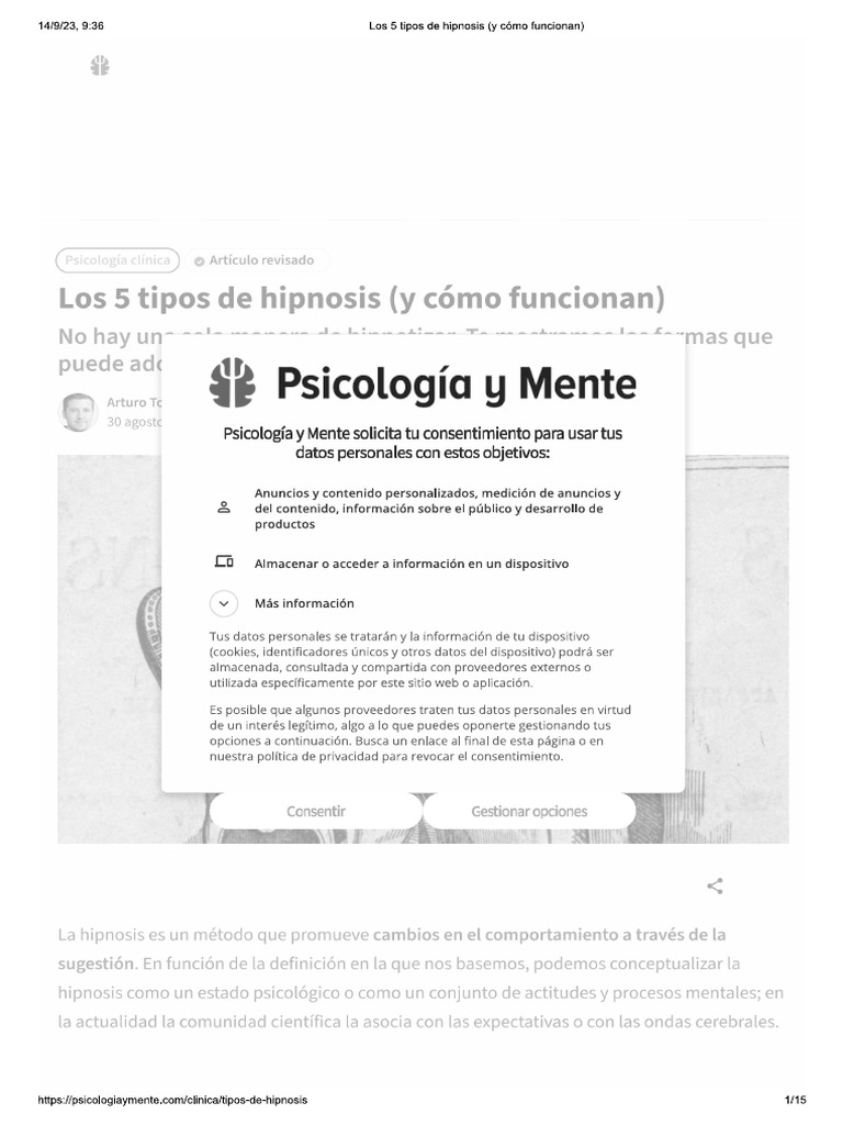Los Cinco Tipos de Hipnosis | PDF