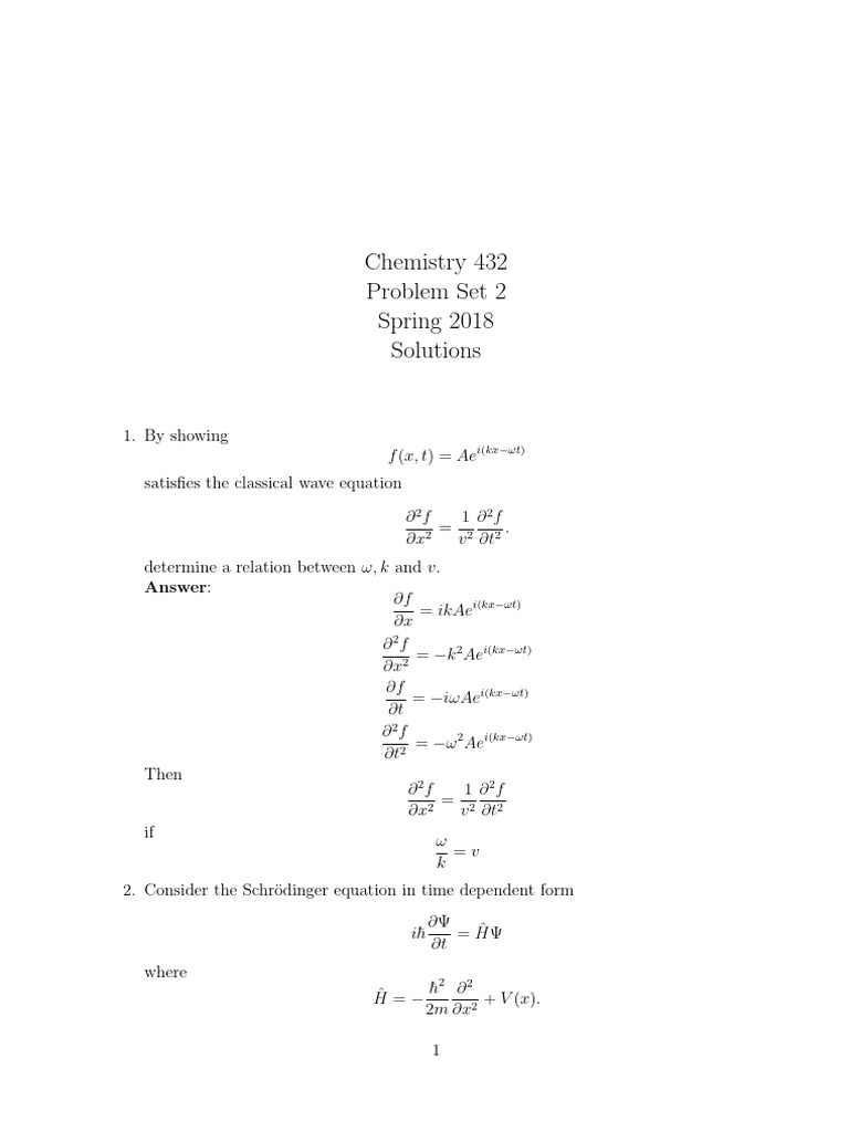ps2 2018 Ans | PDF | Mechanics | Equations