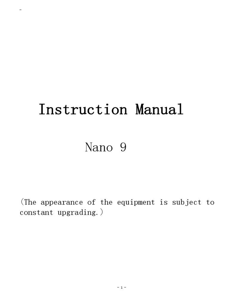 1 - Instruction Manual Nano9 | Download Free PDF | Printer (Computing) | Color