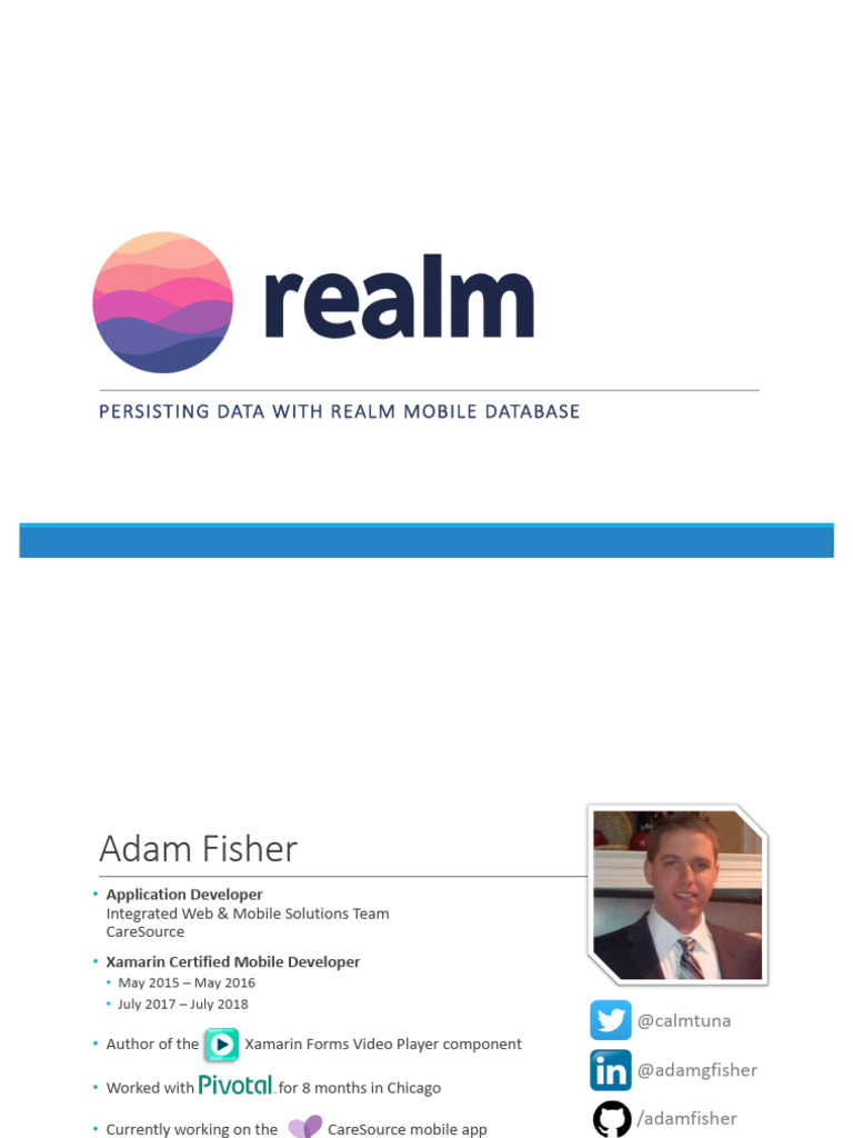 Realm Mobile Database Presentation | PDF | Databases | Xamarin