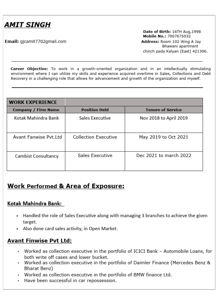 Amit Singh Resume - N - PDF | PDF | Economies