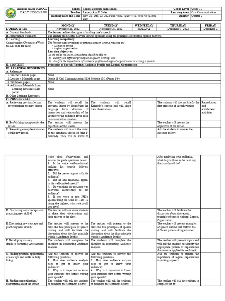 DLL Oral Comm Q2 Week 4 | PDF | Cognitive Science | Human Communication